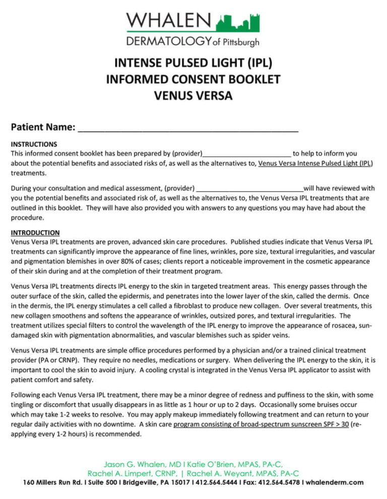 Patient Forms | Whalen Dermatology of Pittsburgh